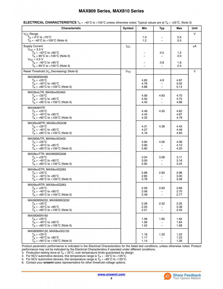 MAX809 technical document page 4
