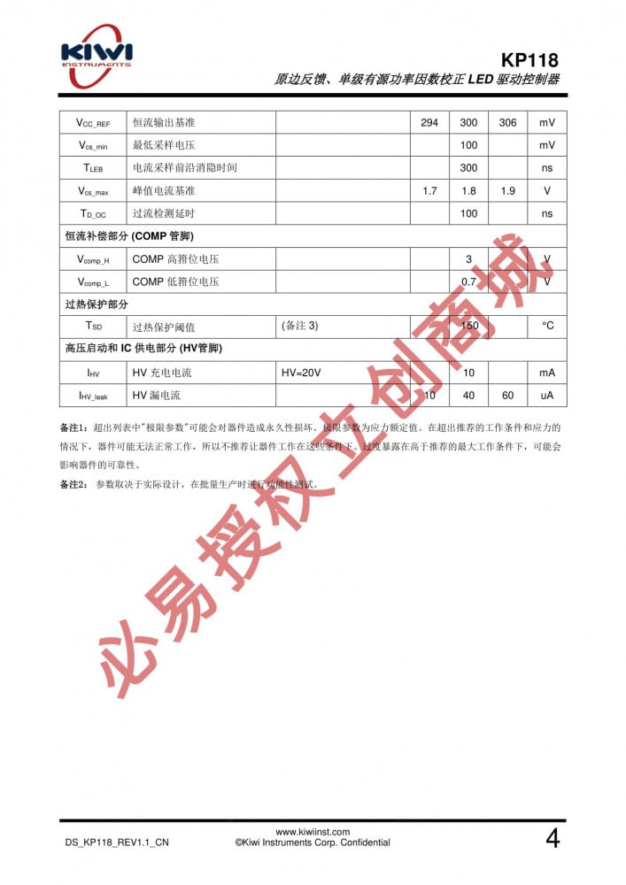KP118SPA datasheet page 4