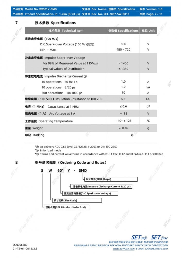 SW601Y-SMD datasheet page 7