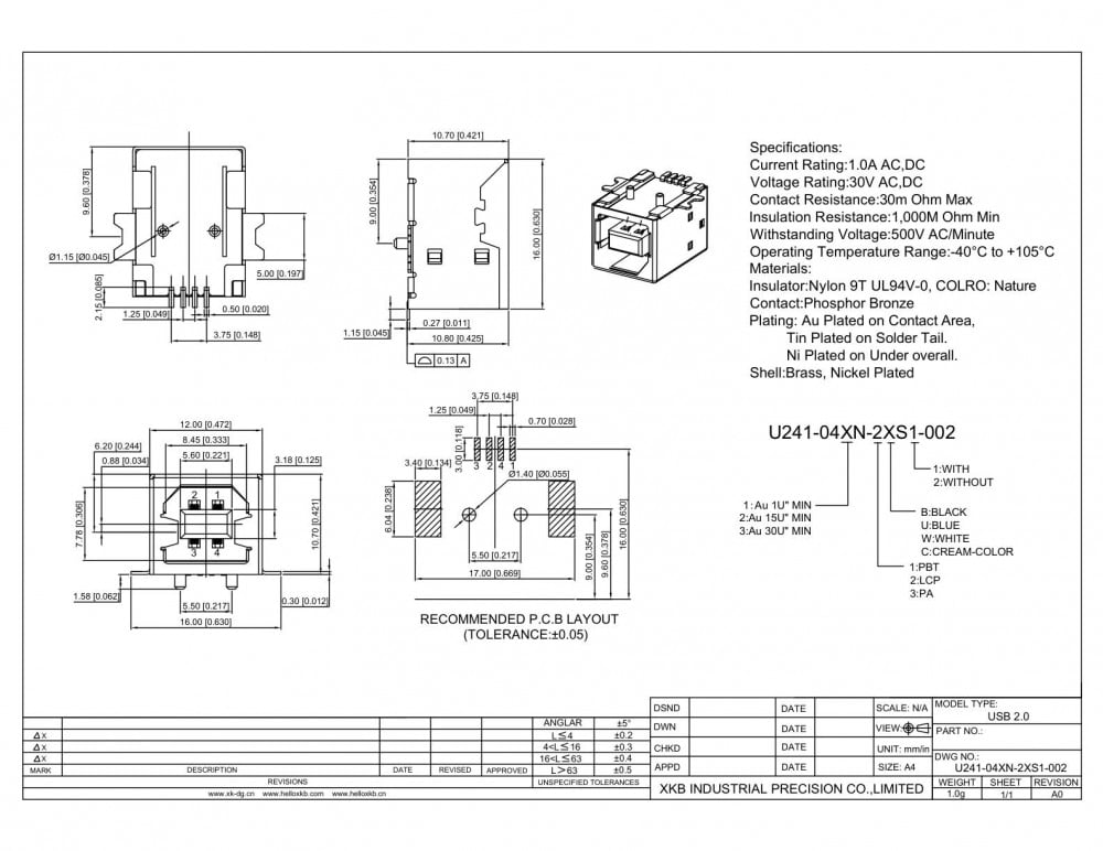 U241-041N-2CS1-002 technical drawing page 1