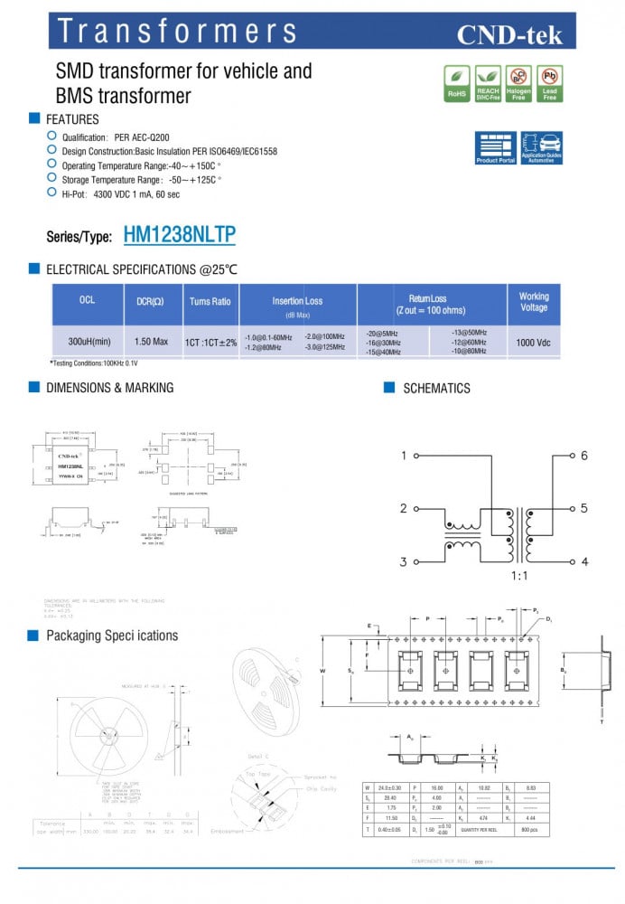 HM1238NLTP-CND technical document page