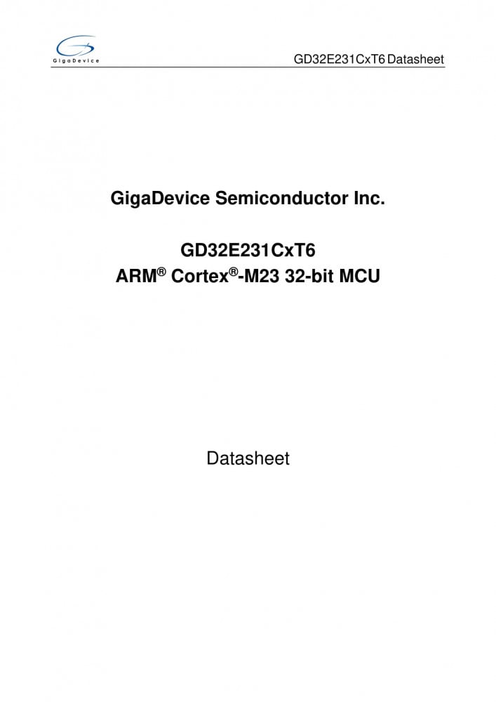 GD32E231C8T6 datasheet page 1