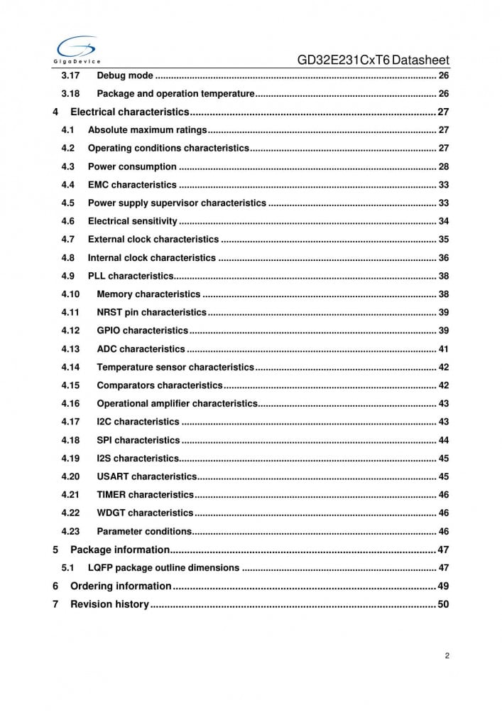 GD32E231C8T6 datasheet page 3