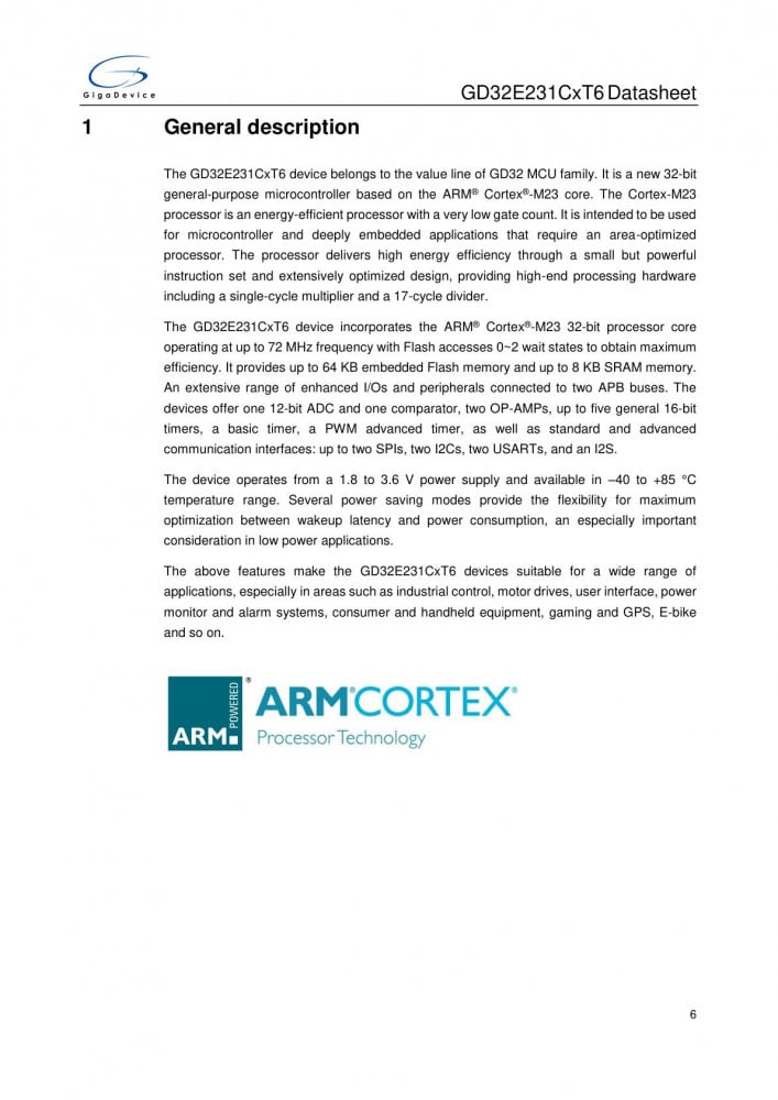 GD32E231C8T6 datasheet page 7