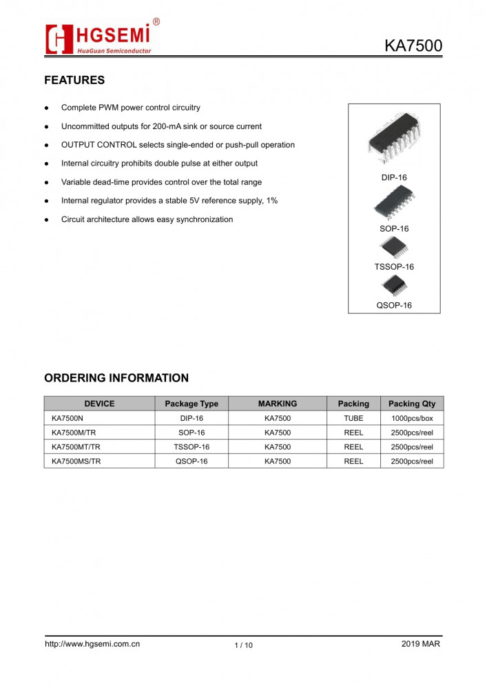 KA7500M/TR datasheet page 1