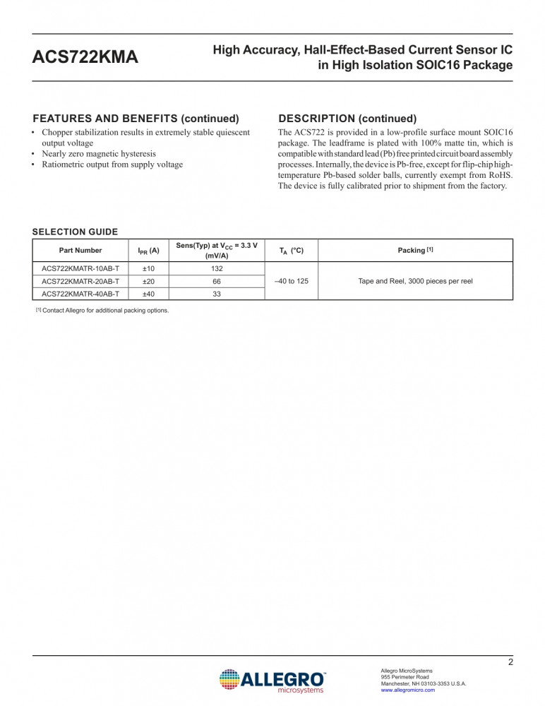 ACS722 datasheet page 2
