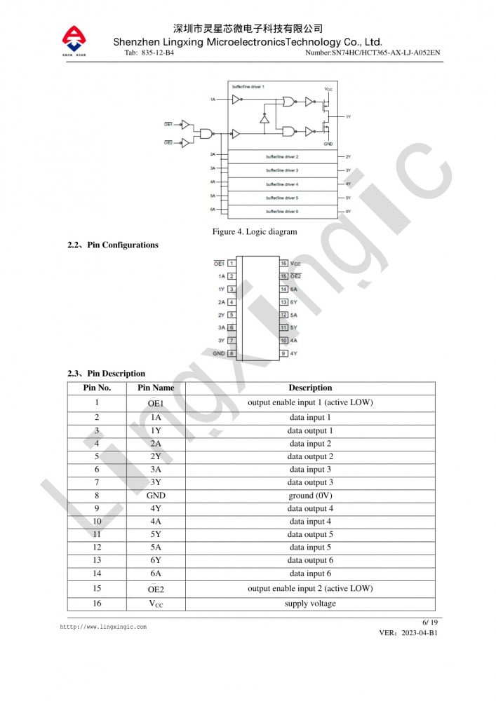 SN74HC365N datasheet page 6