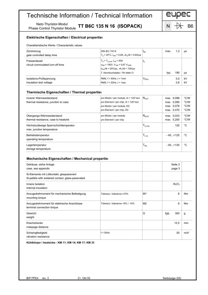 TTB6C135N16LOF technical document page 2