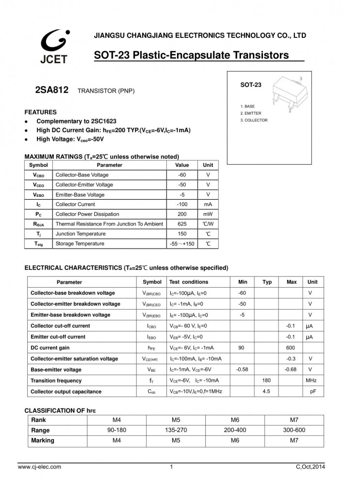 2SA812 datasheet page 1
