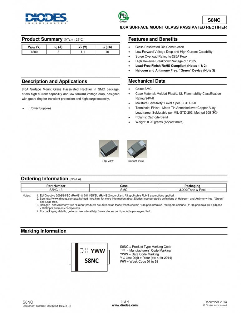 S8NC-13 datasheet page 1