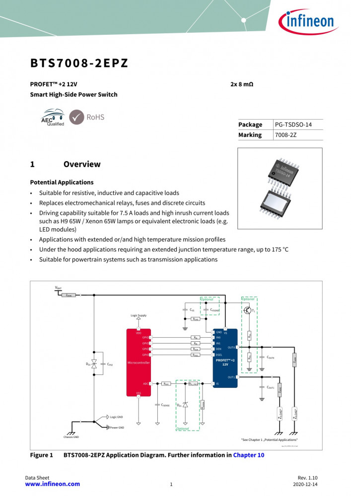 BTS70082EPZXUMA1 datasheet page 1