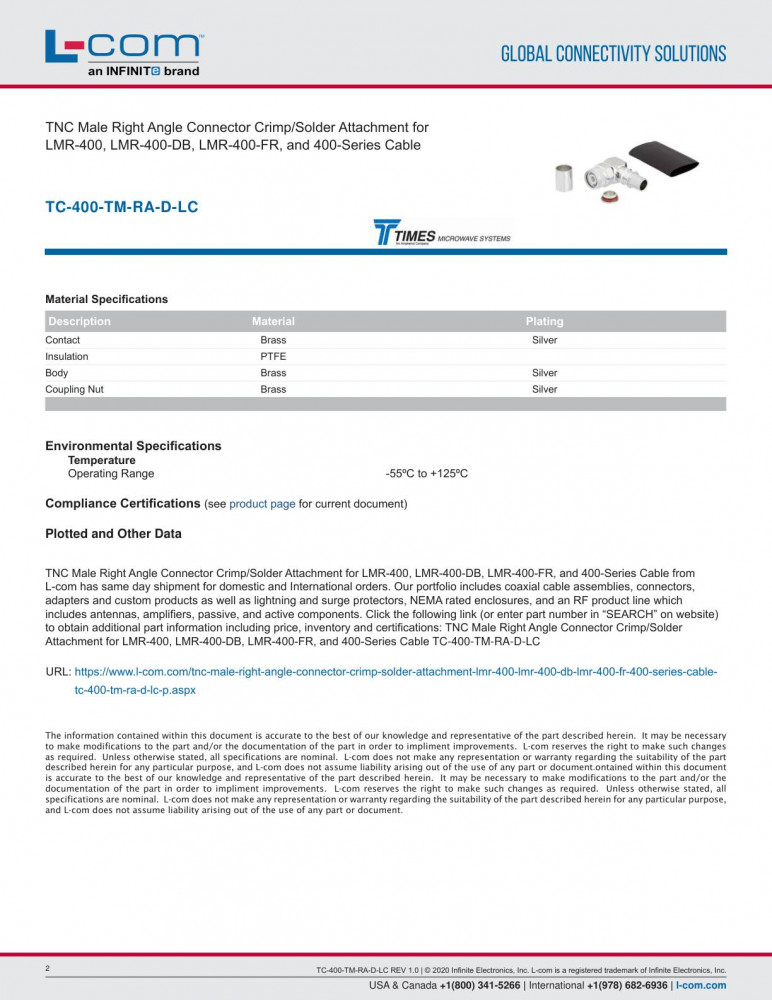 TC-400-TM-RA-D-LC datasheet page 2