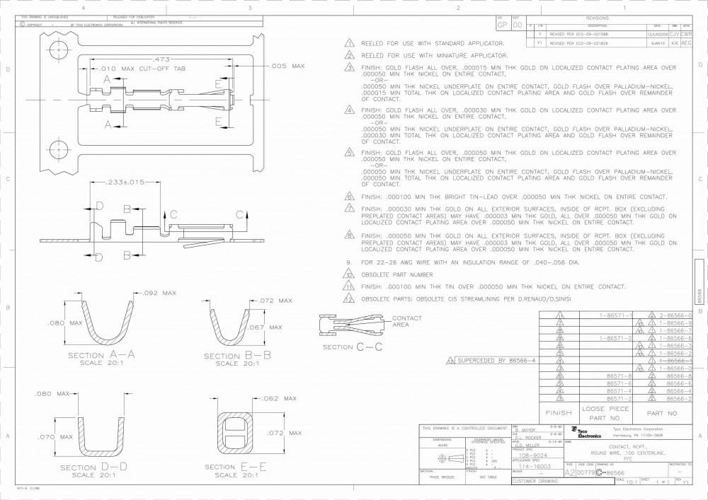 TE Connectivity 1-86566-6 controlled drawing preview