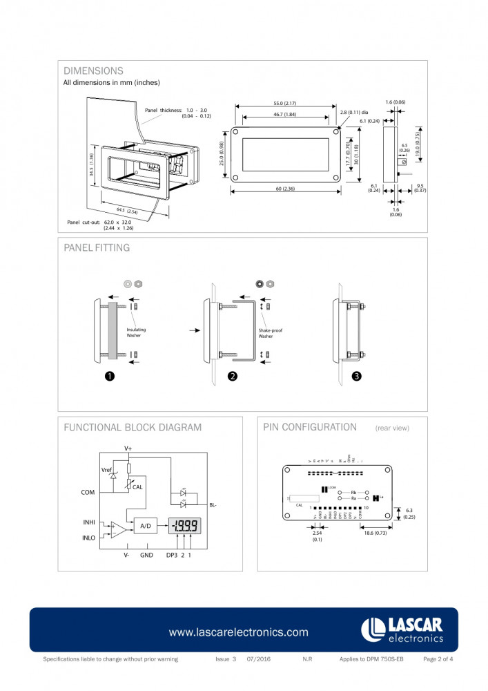 DPM 750S-EB-W technical document page 2