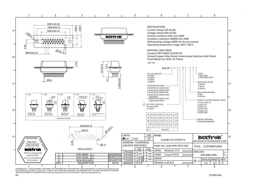 SUB-DPBF-5071-002 technical drawing