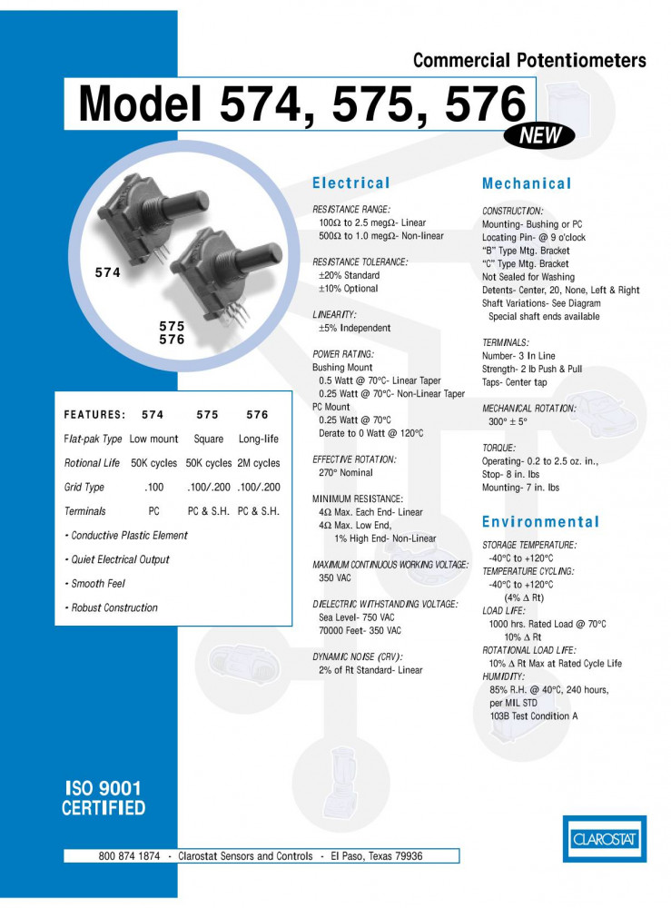 Honeywell 574, 575 and 576 series technical document page 1