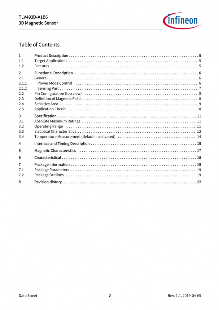 TLV493D-A1B6 datasheet page 2