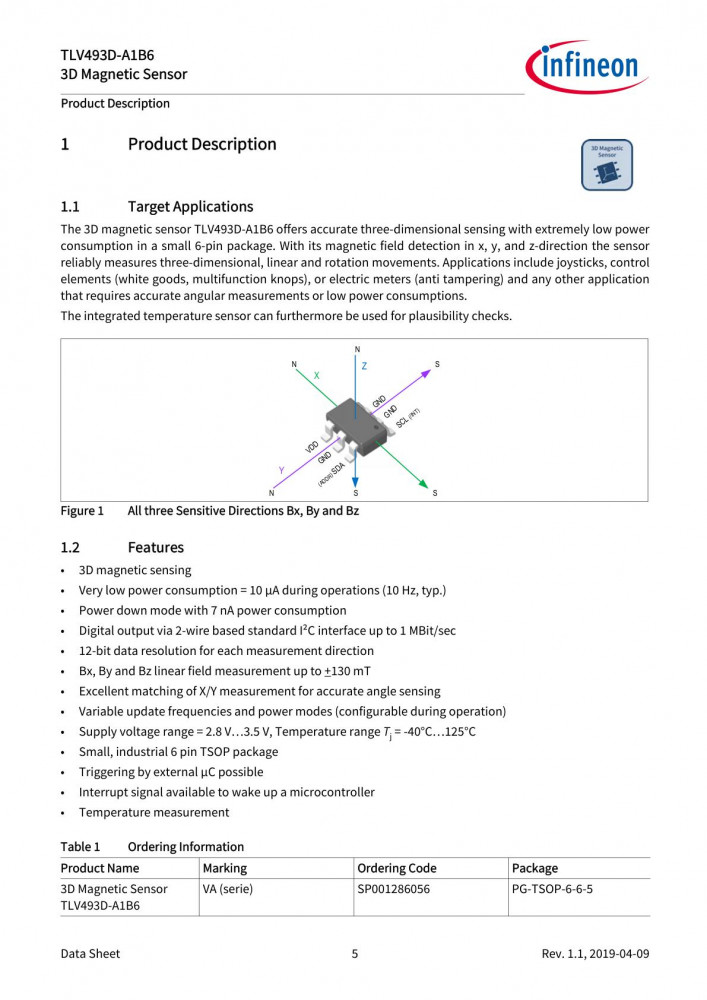 TLV493D-A1B6 datasheet page 5