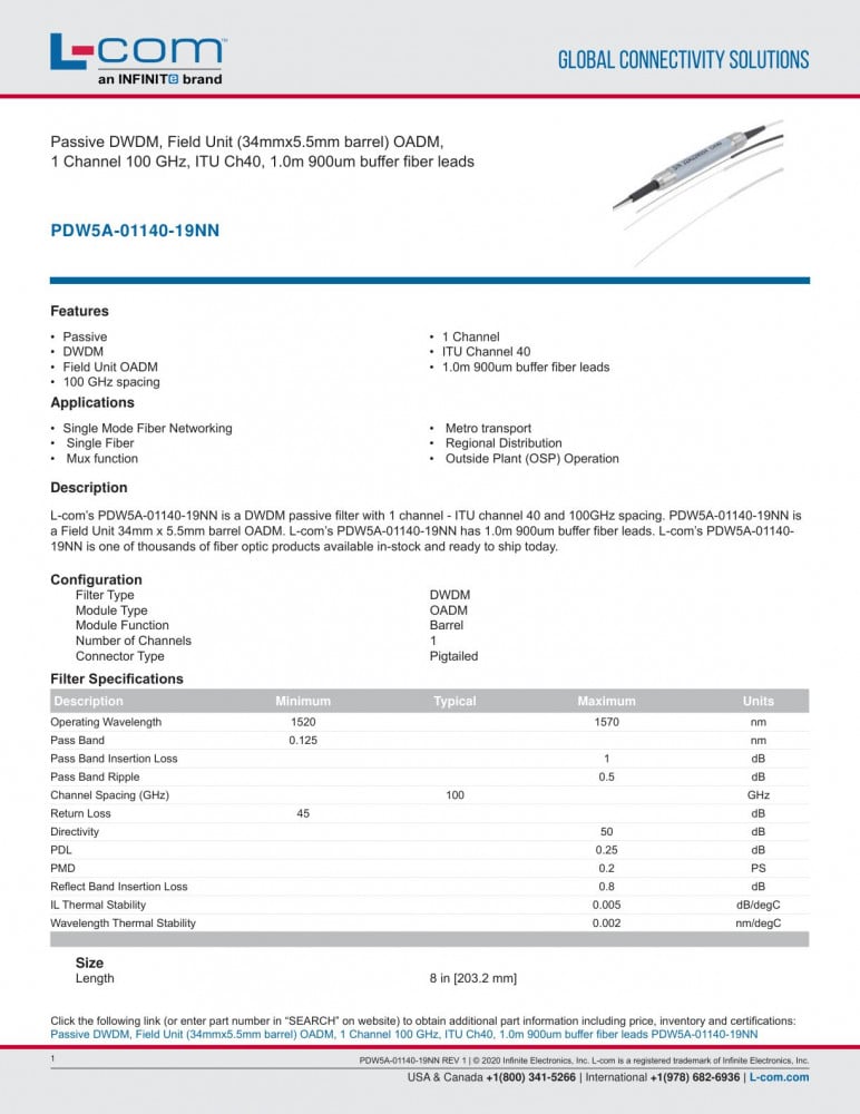 PDW5A-01140-19NN datasheet page 1