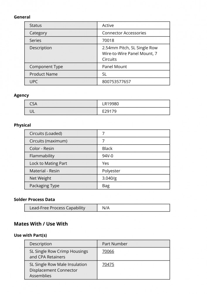 MOLEX 50650207 product document image, page 2