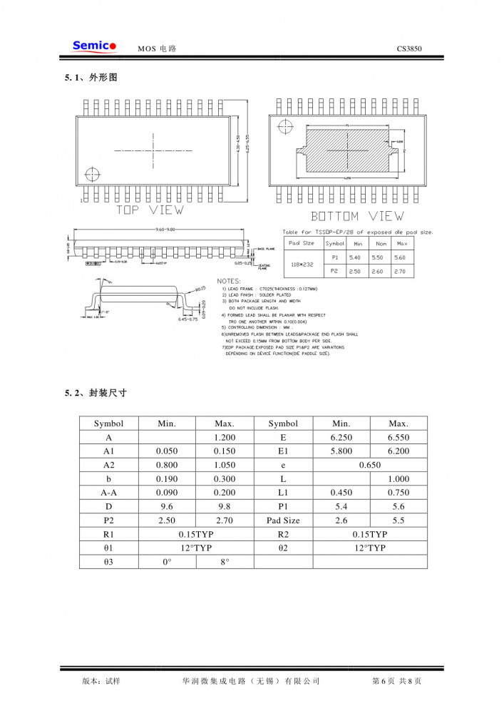 CS3850EO datasheet page 6