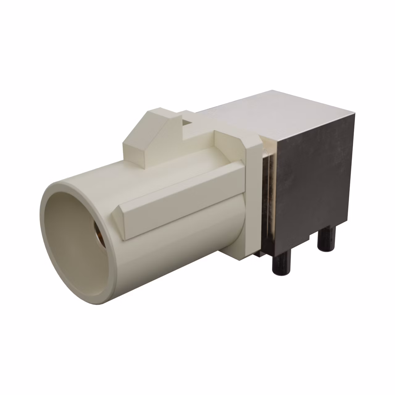 FAKRA Jack, Right-Angle, PCB Receptacle, Through Hole, Die Cast Body, Tin (Sn) Plated, Keying Code I, Beige, 50 Ohms for sale