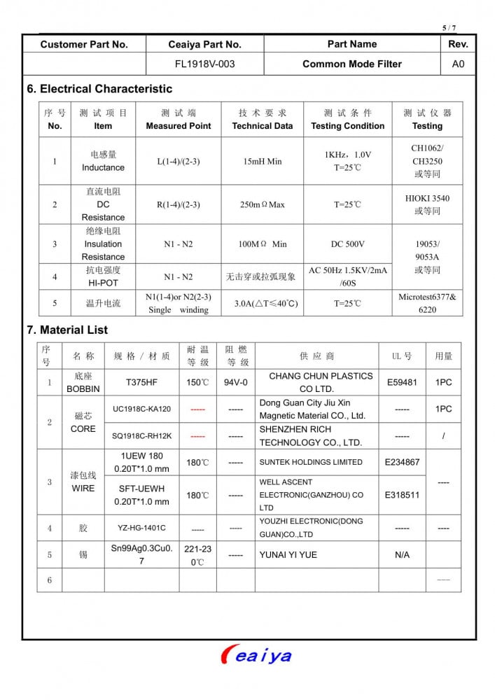 FL1918V-003 specification page 5