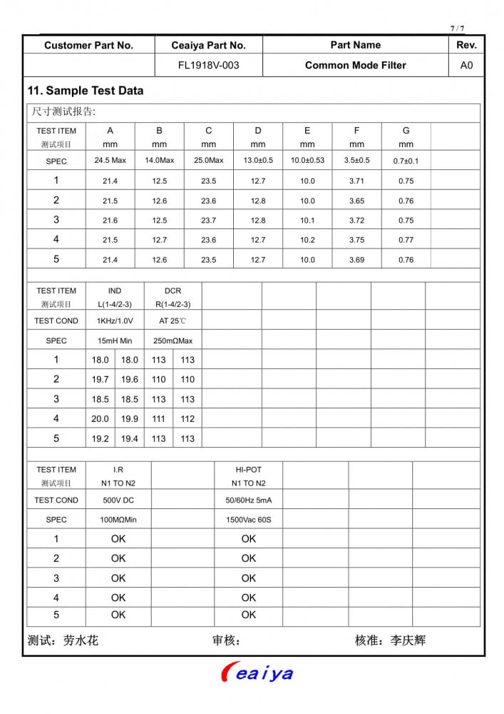 FL1918V-003 specification page 7