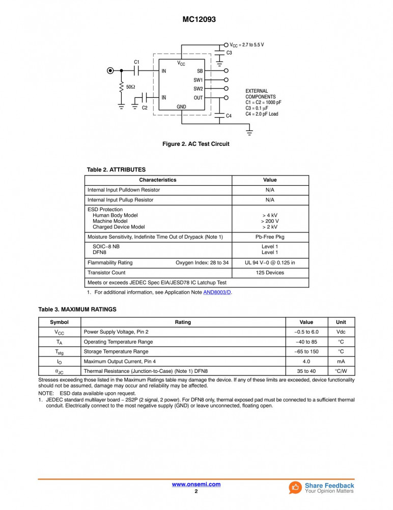 MC12093 datasheet page 2