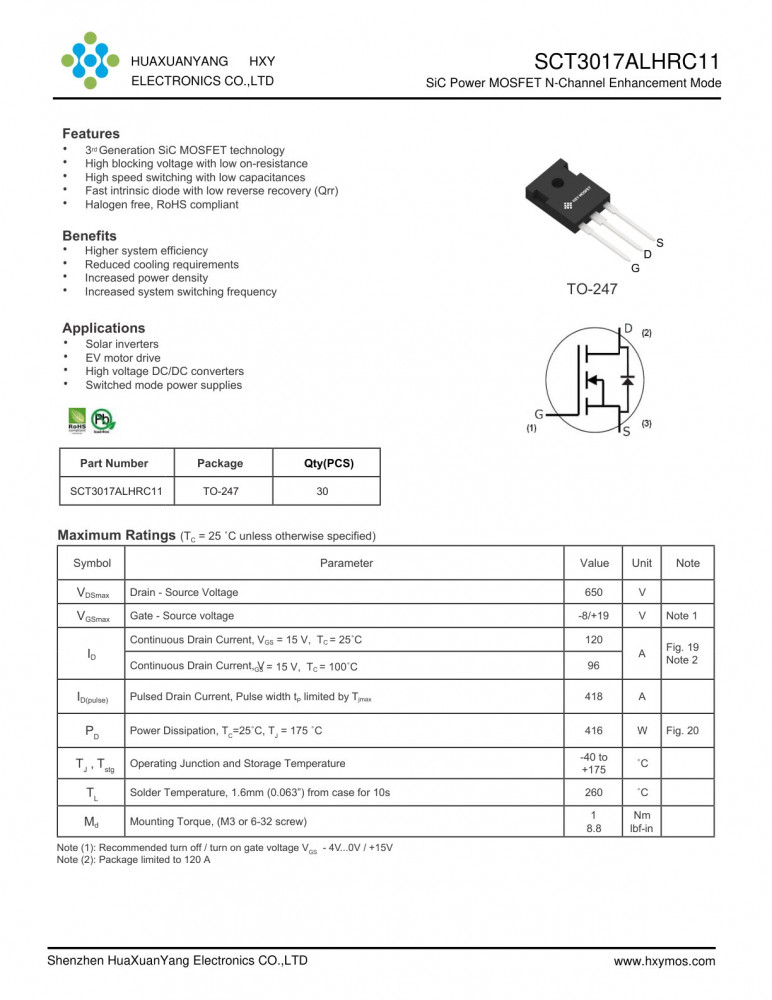 SCT3017ALHRC11-HXY technical document page 1