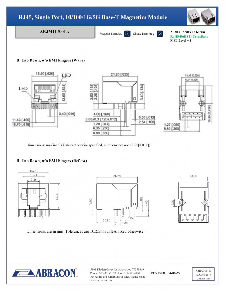 ARJM11 series datasheet page 8