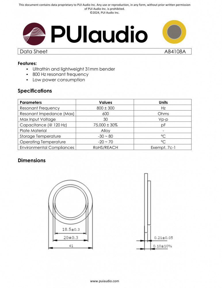 AB4108A datasheet page 1