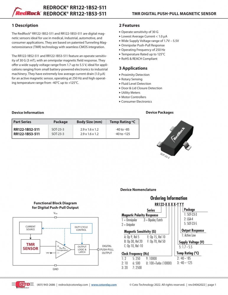 RR122-1B52-511 datasheet page 1