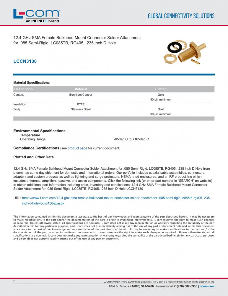 LCCN3130 product documentation page 2