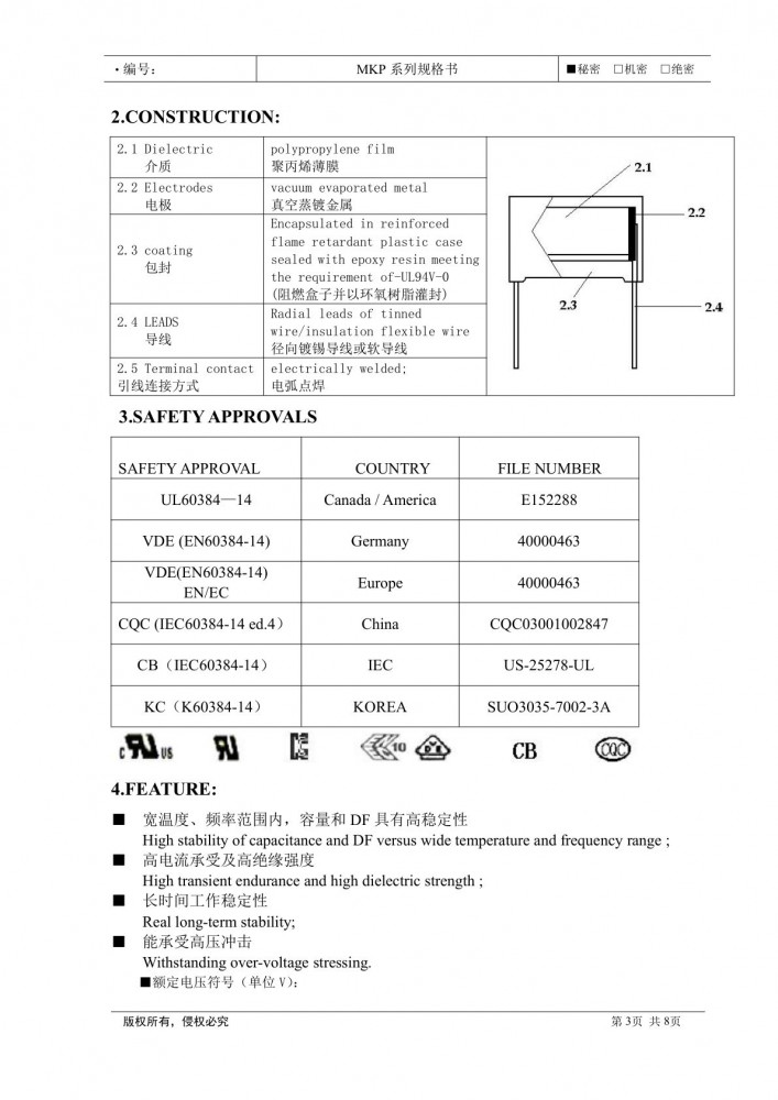 MKP334K275A12 specification page 3