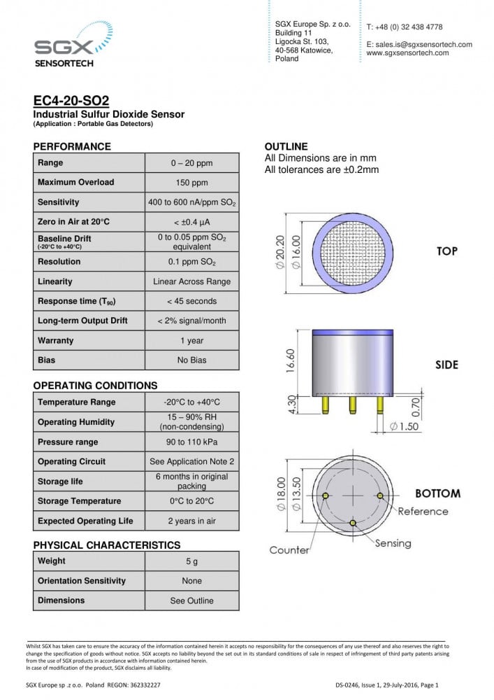 EC4-20-SO2 technical document page 1