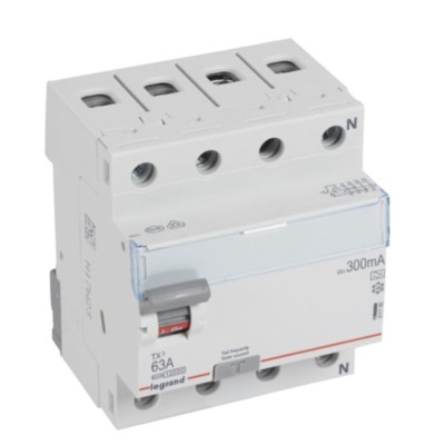 RCCB TX³ - 4P 400V~ 63A Type A - 300mA sensitivity - DIN rail IP20 4-module - AC residual current protection for sale