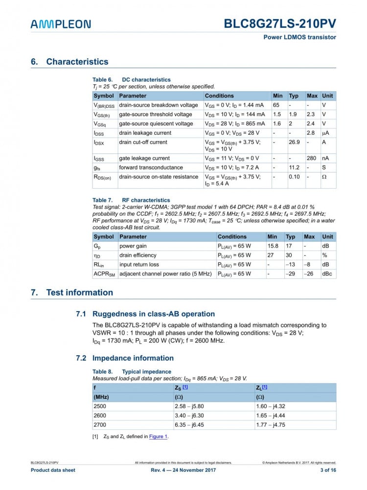 BLC8G27LS-210PVY datasheet page 3