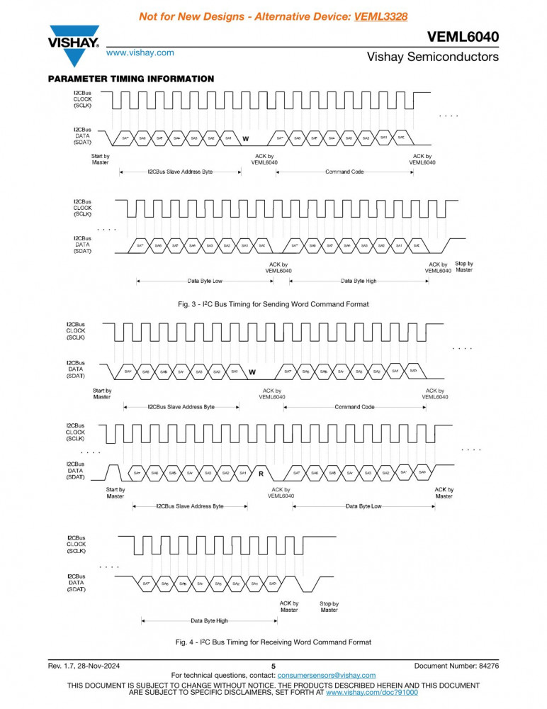 VEML6040A3OG technical document page 5