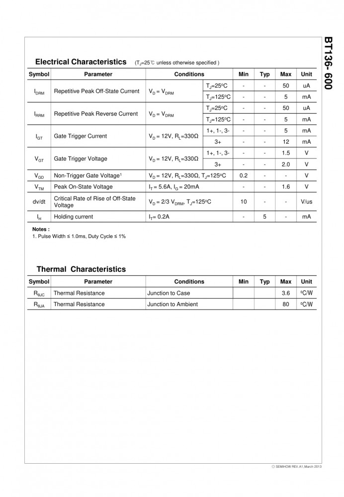 BT136-600 datasheet page 2