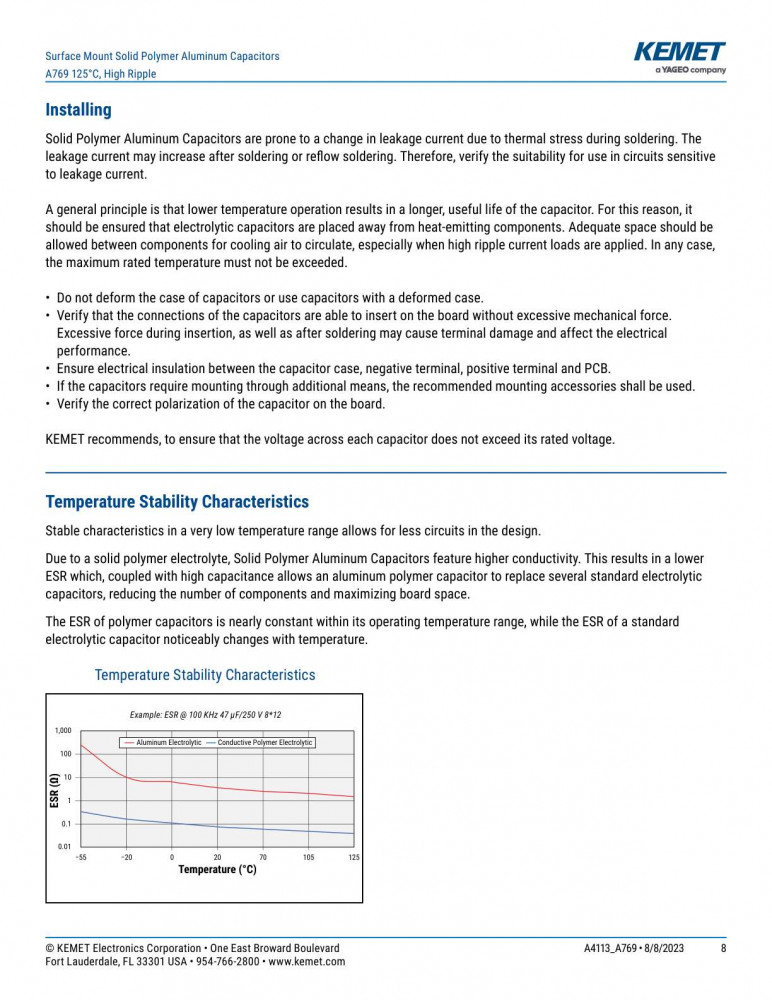 KEMET A769 datasheet page 8