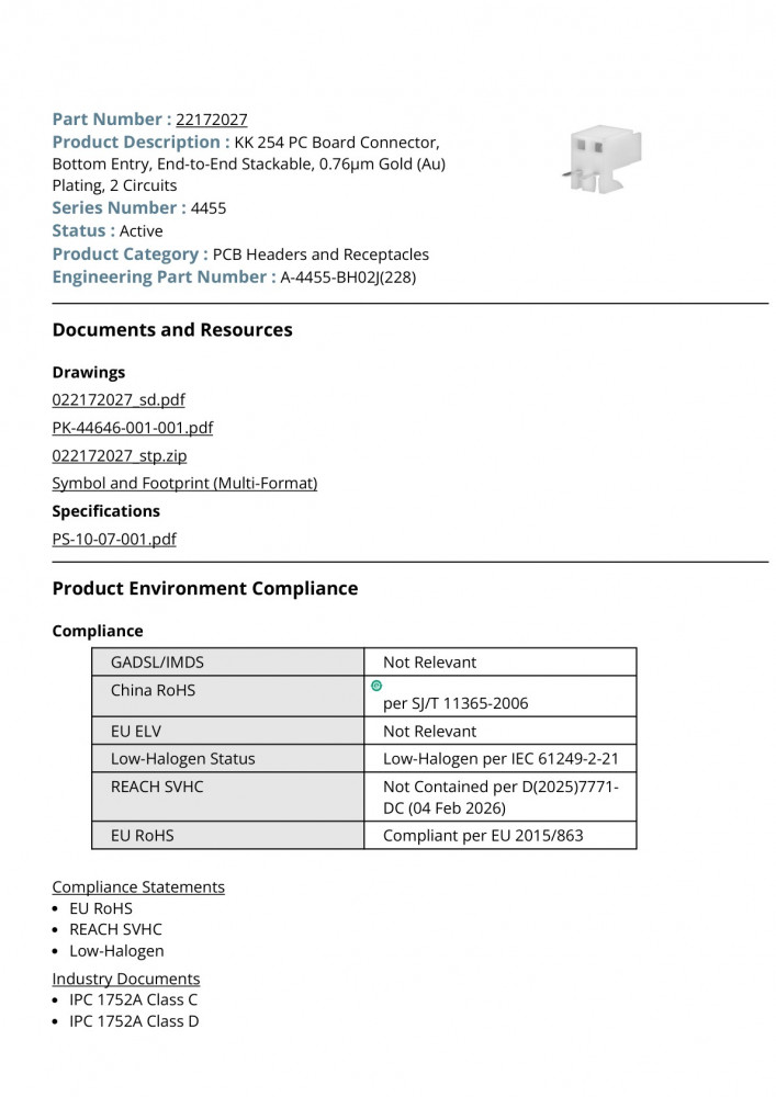 MOLEX 22172027 product document image 1