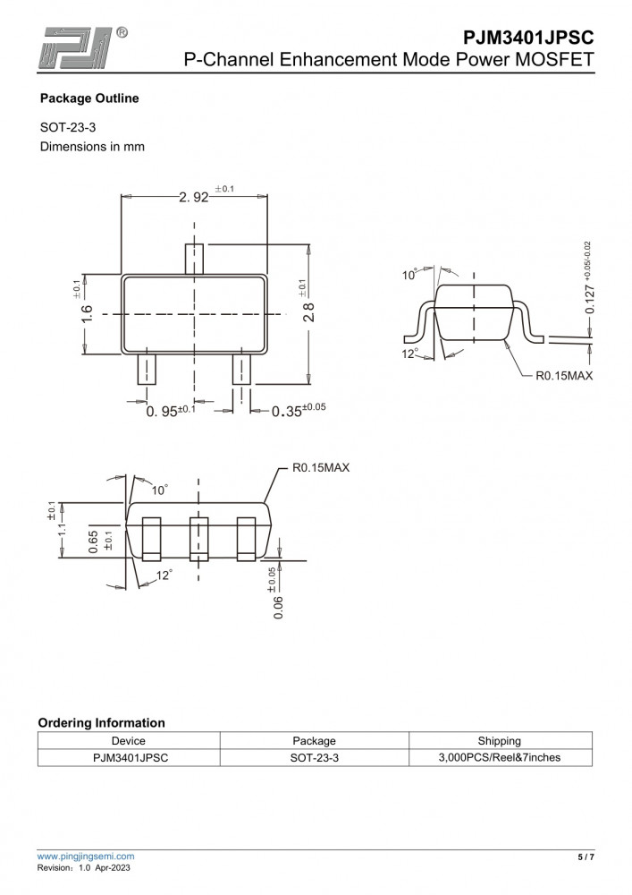 PJM3401JPSC datasheet page 5