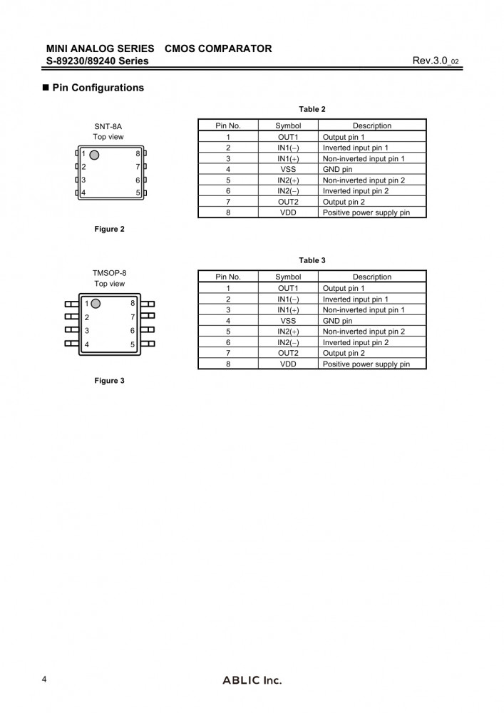 ABLIC S-89230 series datasheet page 4