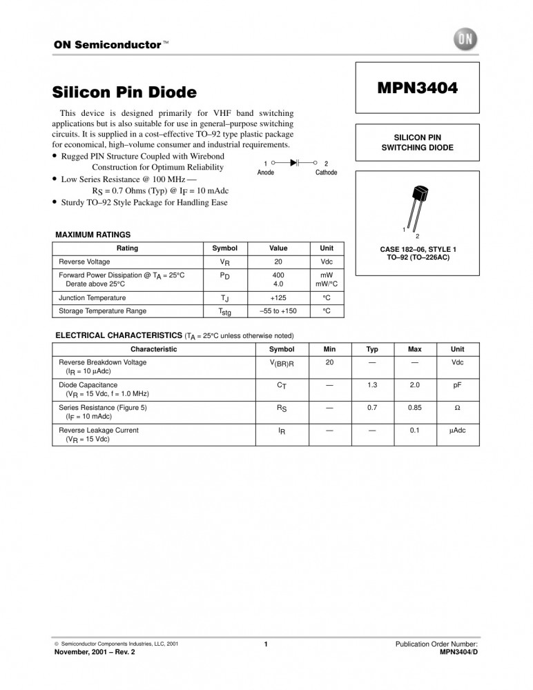 MPN3404 datasheet page 1