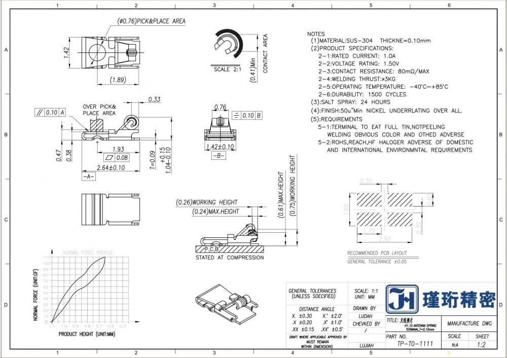 TP-T0-1111 technical document page 1