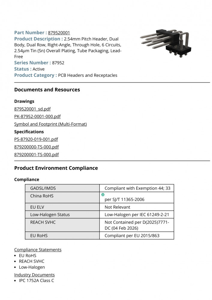 879520001 technical document page 1