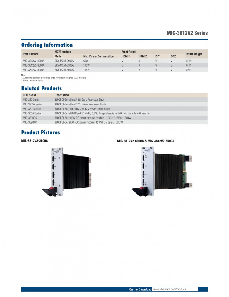 MIC-3812V2 technical document page 2