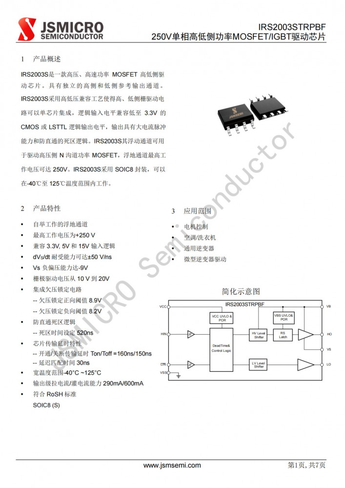 IRS2003S datasheet page 1