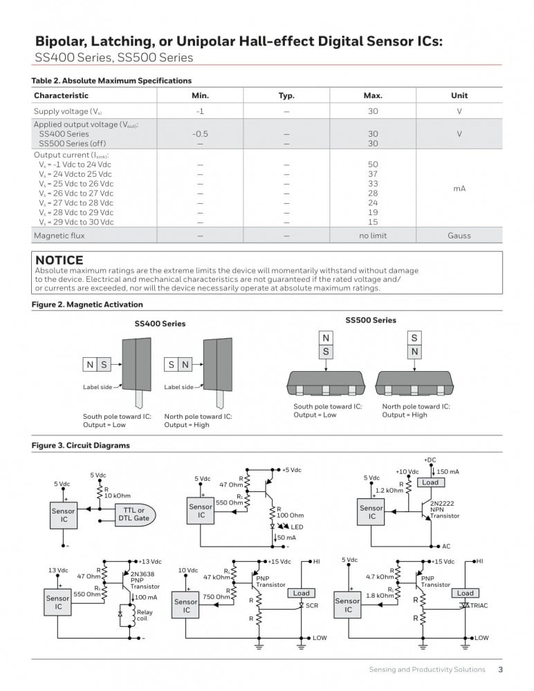 Honeywell SS566AT datasheet page 3